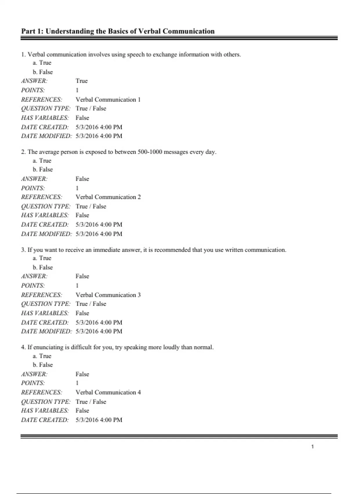 Test Bank For Illustrated Course Guides: Verbal Communication - Soft ...