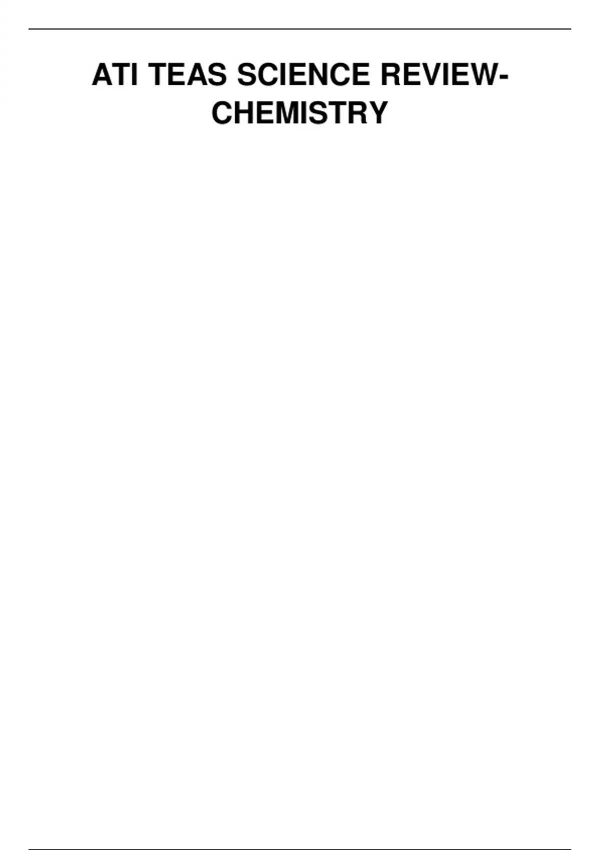 ATI TEAS SCIENCE REVIEW CHEMISTRY ATI TEAS SCIENCE REVIEW- CHEMISTRY ...