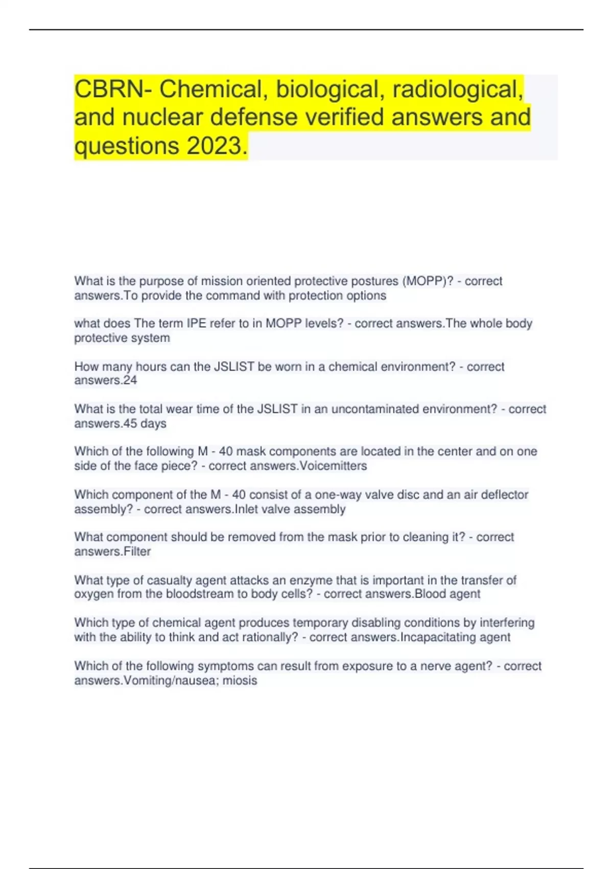 CBRN- Chemical, biological, radiological, and nuclear defense verified ...