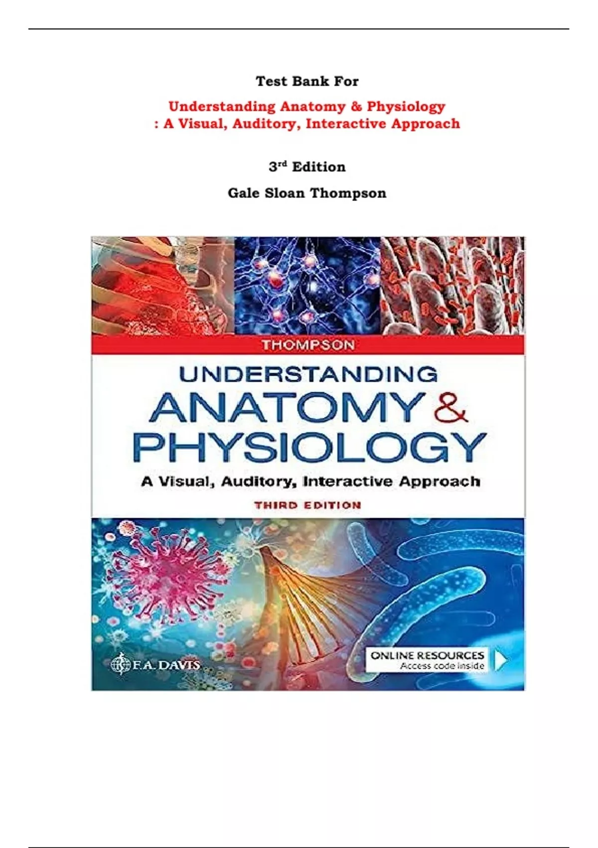 Test Bank - Understanding Anatomy & Physiology : A Visual, Auditory ...
