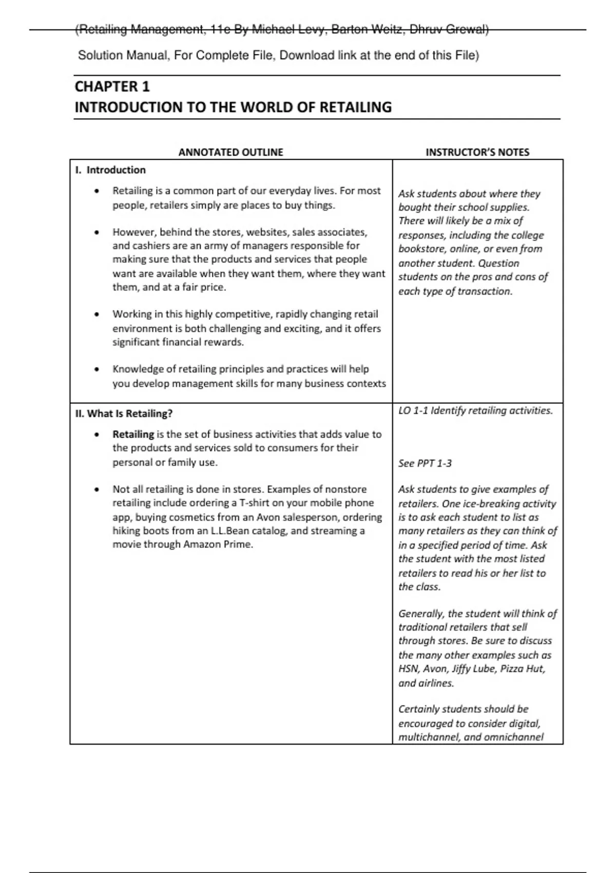 Solution Manual For Retailing Management 11th Edition By Michael Levy ...