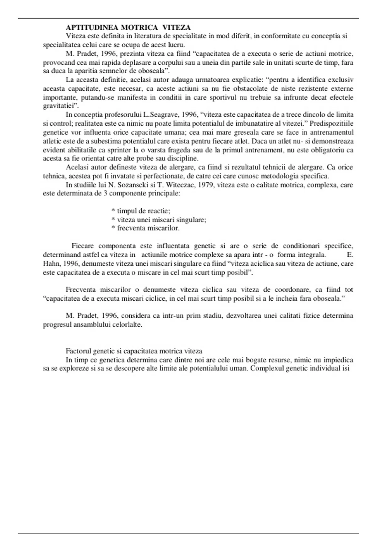 Teoria Educatie Fizice si Sportului - Calitati motrice - TEFSCM - Stuvia US