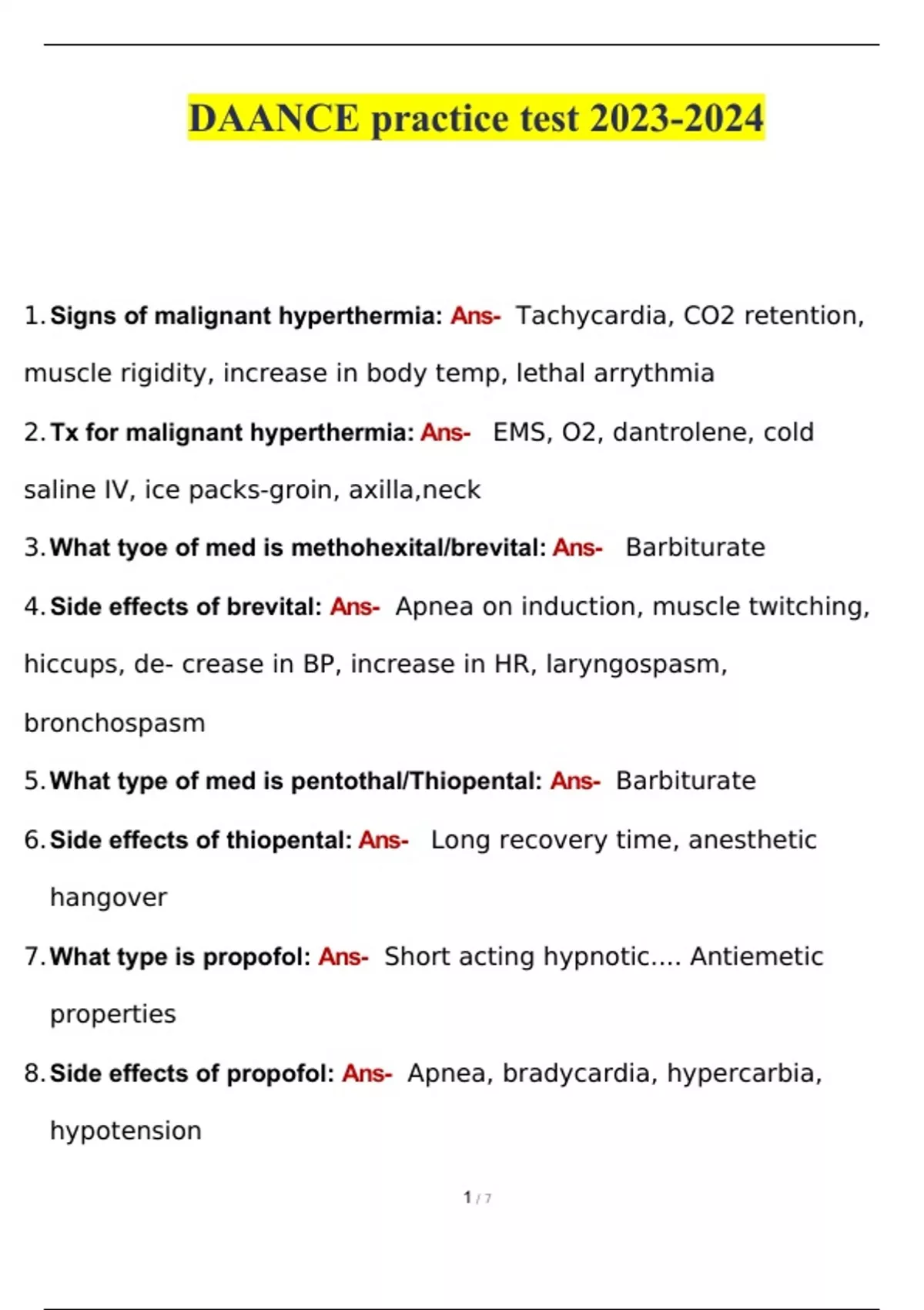DAANCE practice test with complete solution - DAANCE - Stuvia UK