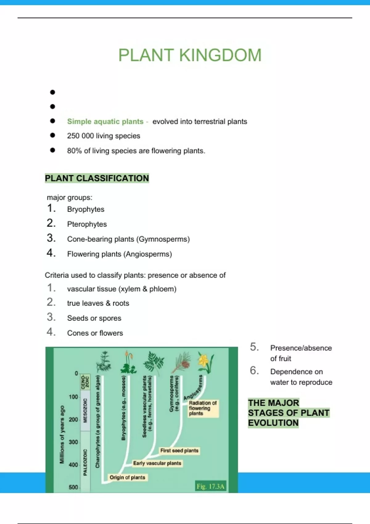 grade 11 notes on plant diversity - Life Sciences - Stuvia SA
