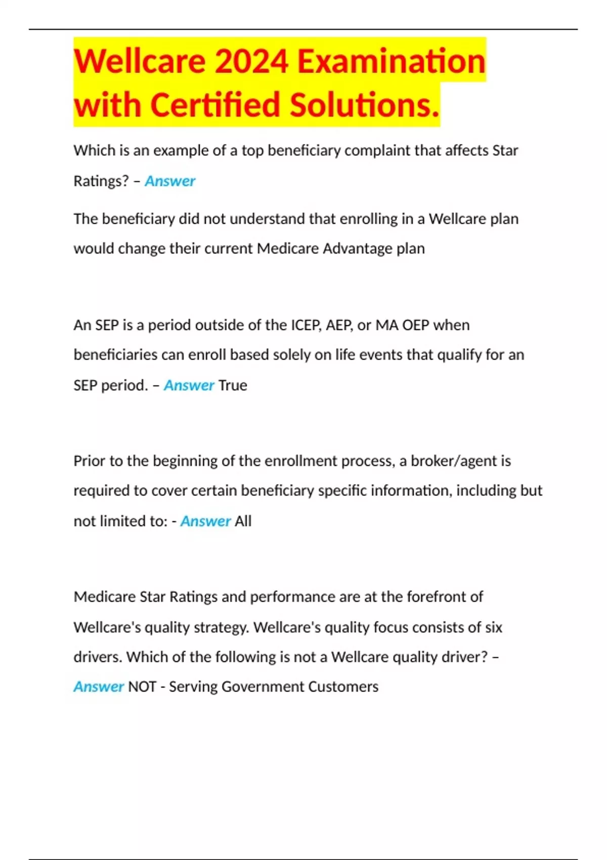 WELLCARE CENTENE - Stuvia US