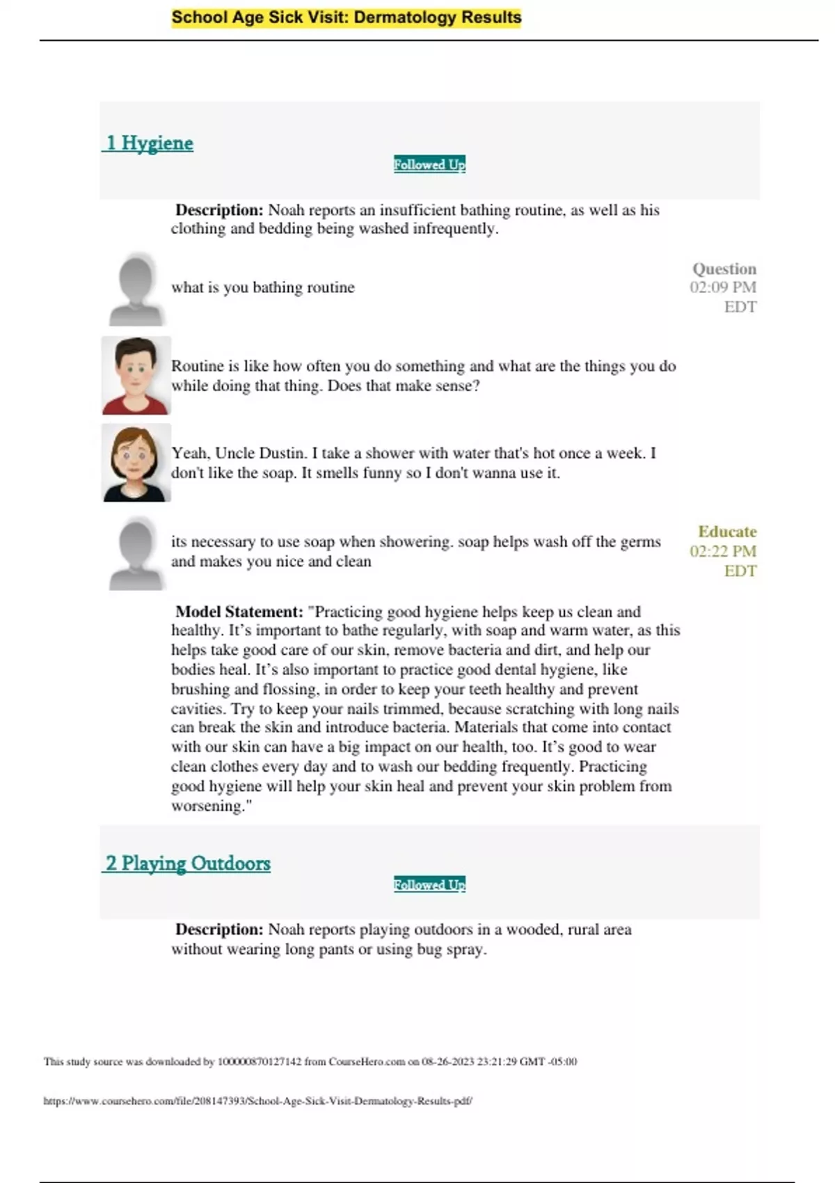 School Age Sick Visit: Dermatology Results - School Age Sick Visit ...