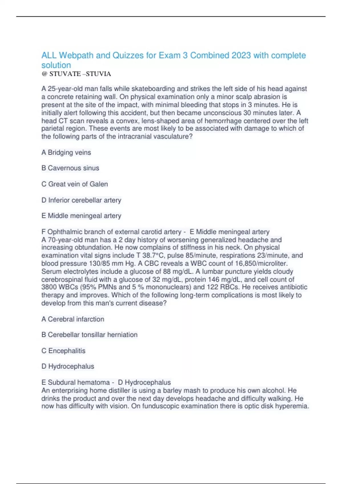 ALL Webpath and Quizzes for Exam 3 Combined 2023 with complete solution ...