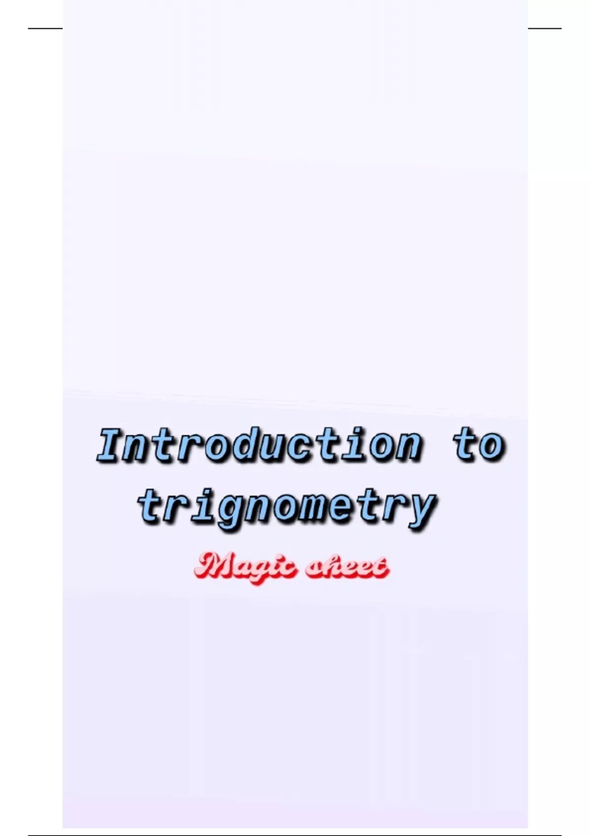 Introduction to trignometry - Mathematics - Stuvia US