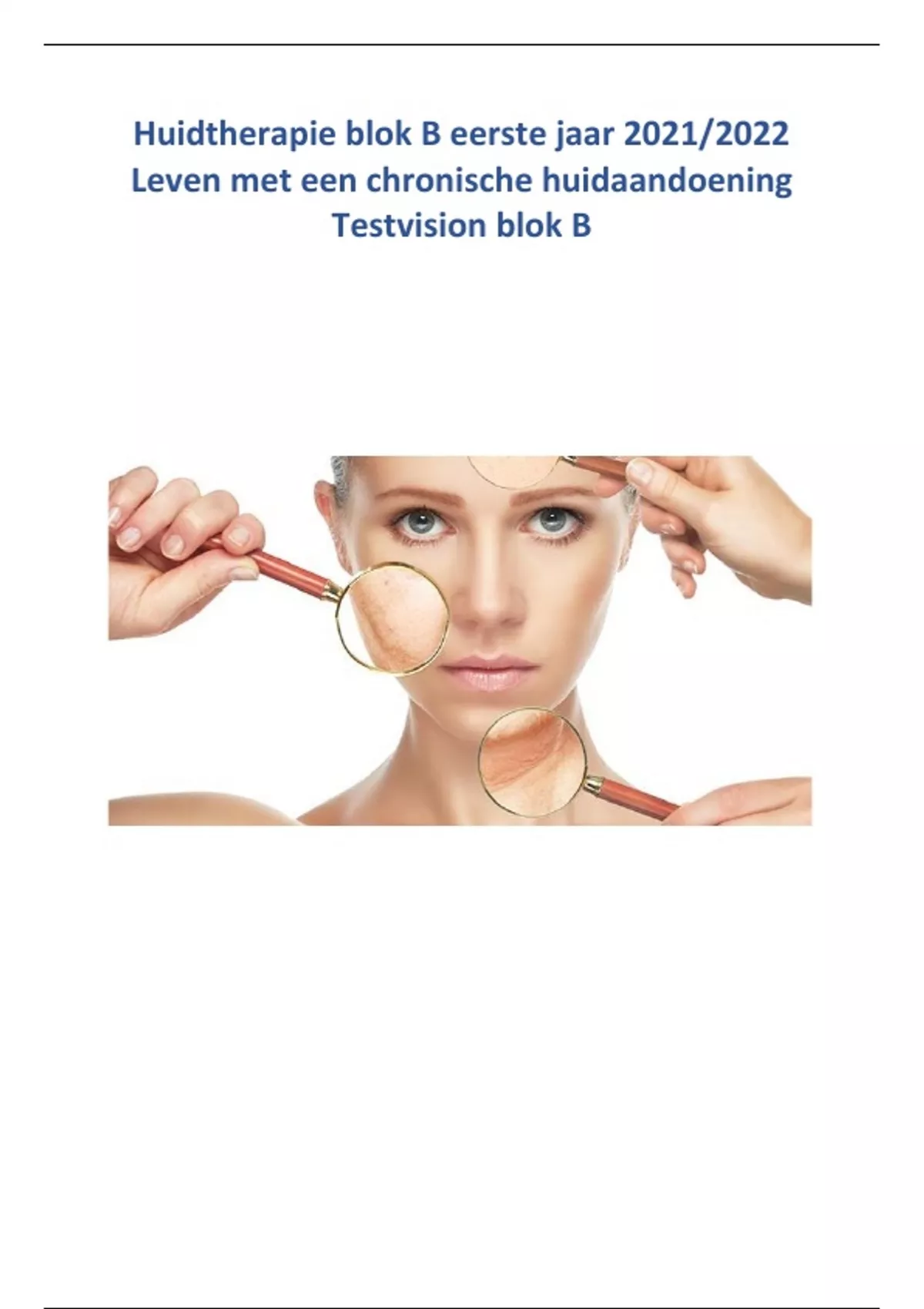 Samenvatting Testvision cursus 2 Leven met een chronische ...