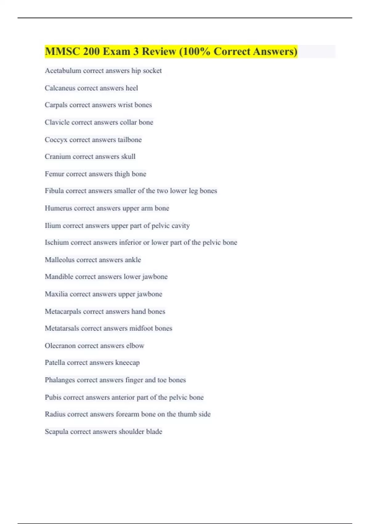 Exam 3 Review Answer Key CS440/ECE448: Artificial Intelligence