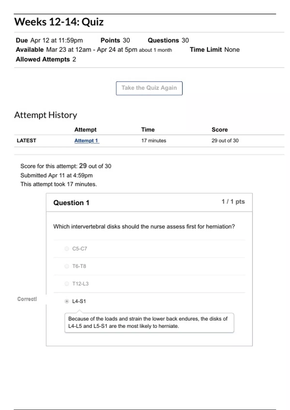 SCI 225 Week 12-14 Pathophysiology Final Exam Proctored- Nightingale College. - BSN, RN - Stuvia US