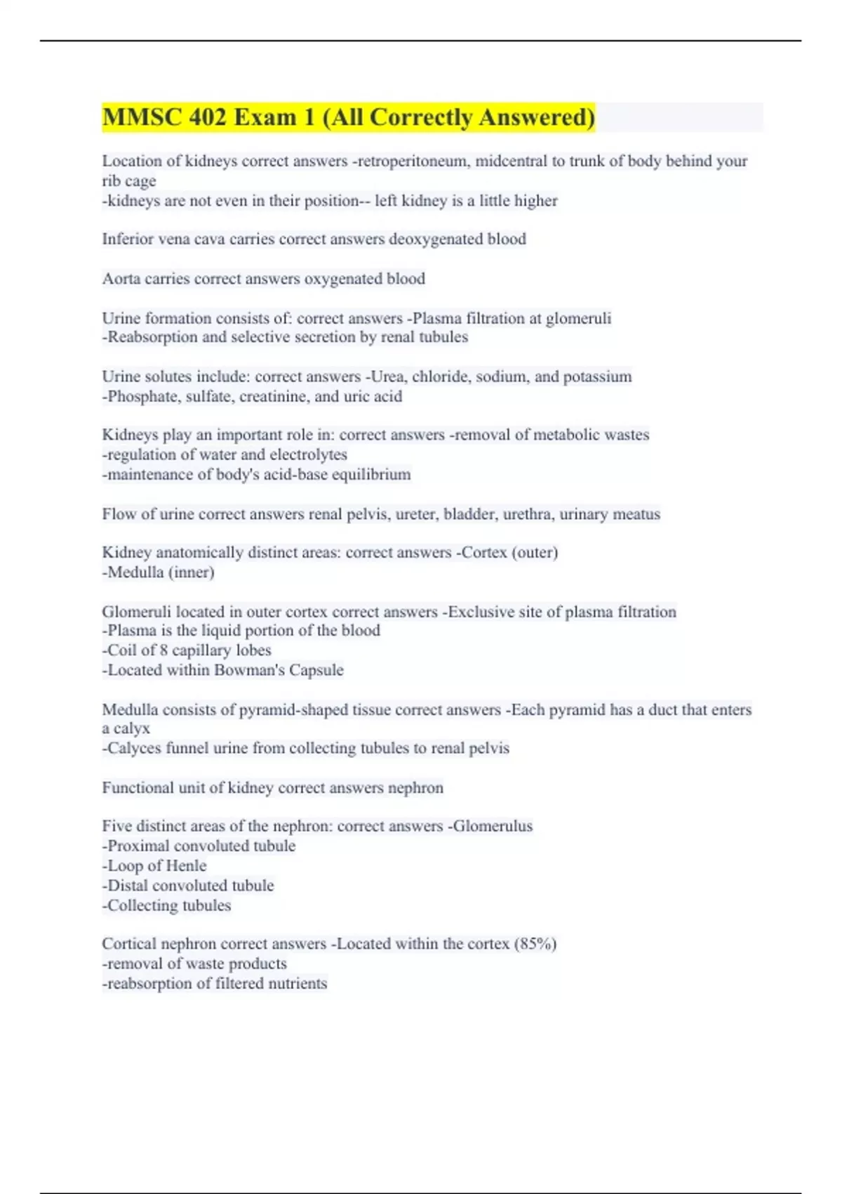 MMSC 402 Exam 1 (All Correctly Answered) - MMSC 402 - Stuvia US