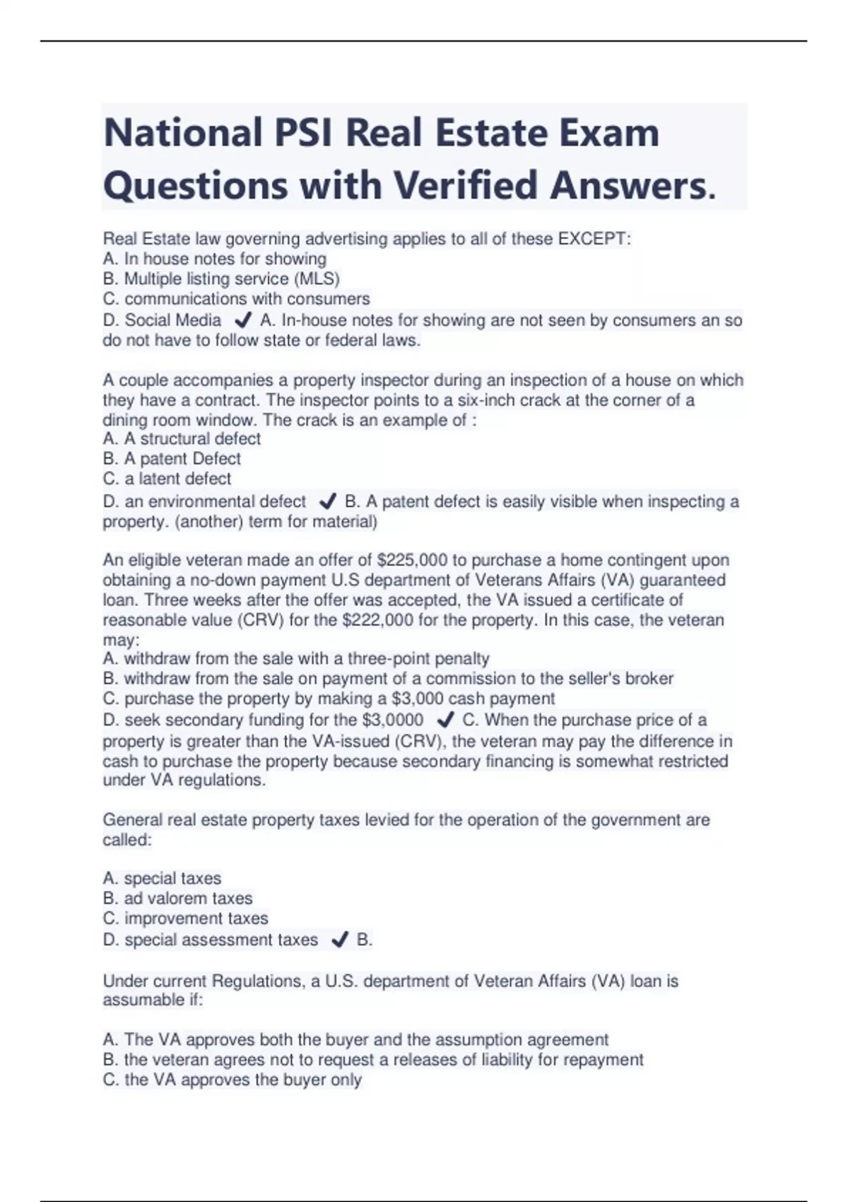 PSI National Real Estate Exams PACKAGE DEAL | BUNDLE contains the ...