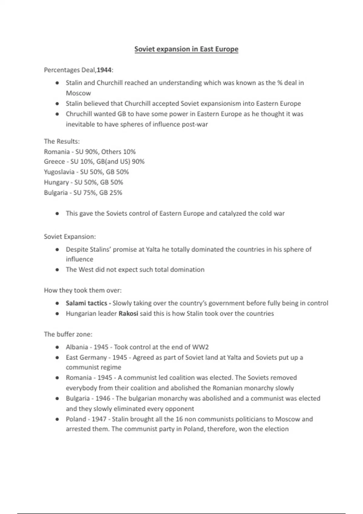 Summary Soviet Expansion - History - Stuvia UK
