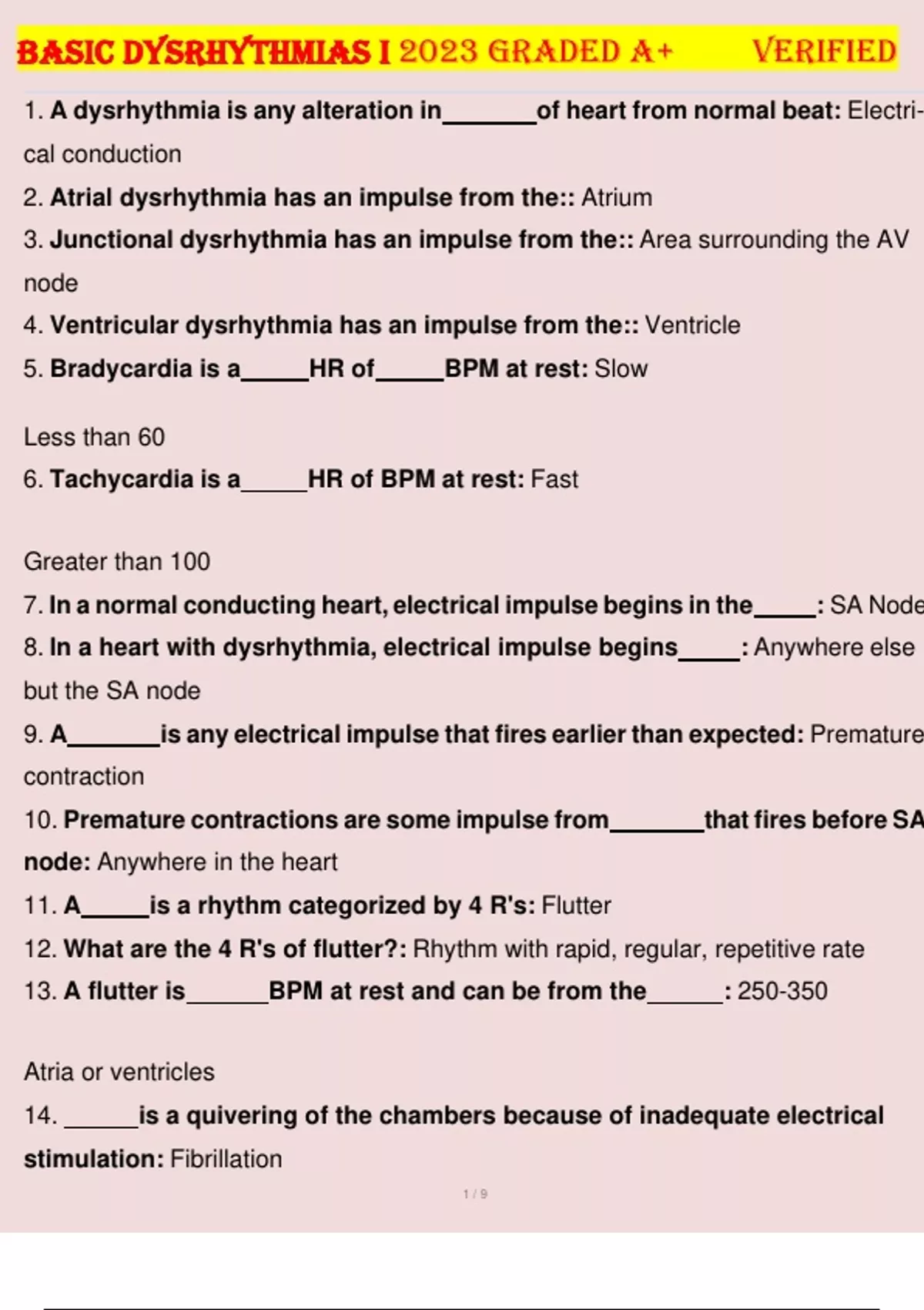 BASIC DYSRHYTHMIAS I 2023 GRADED A+ VERIFIED - BASIC DYSRHYTHMIAS I ...