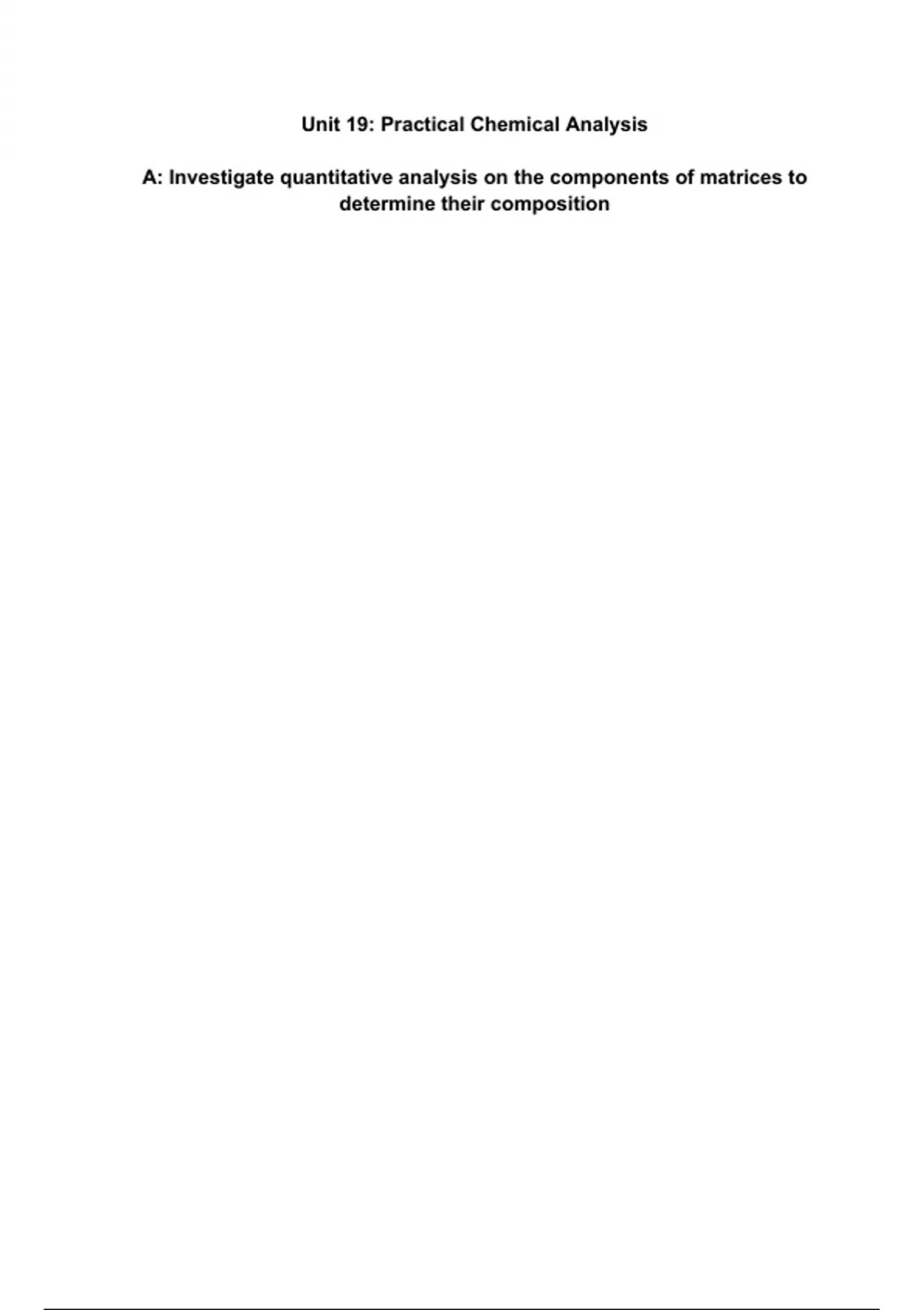 Btec Applied Science Level 3 Unit 19 Assignment A Distinction Unit 19 Practical