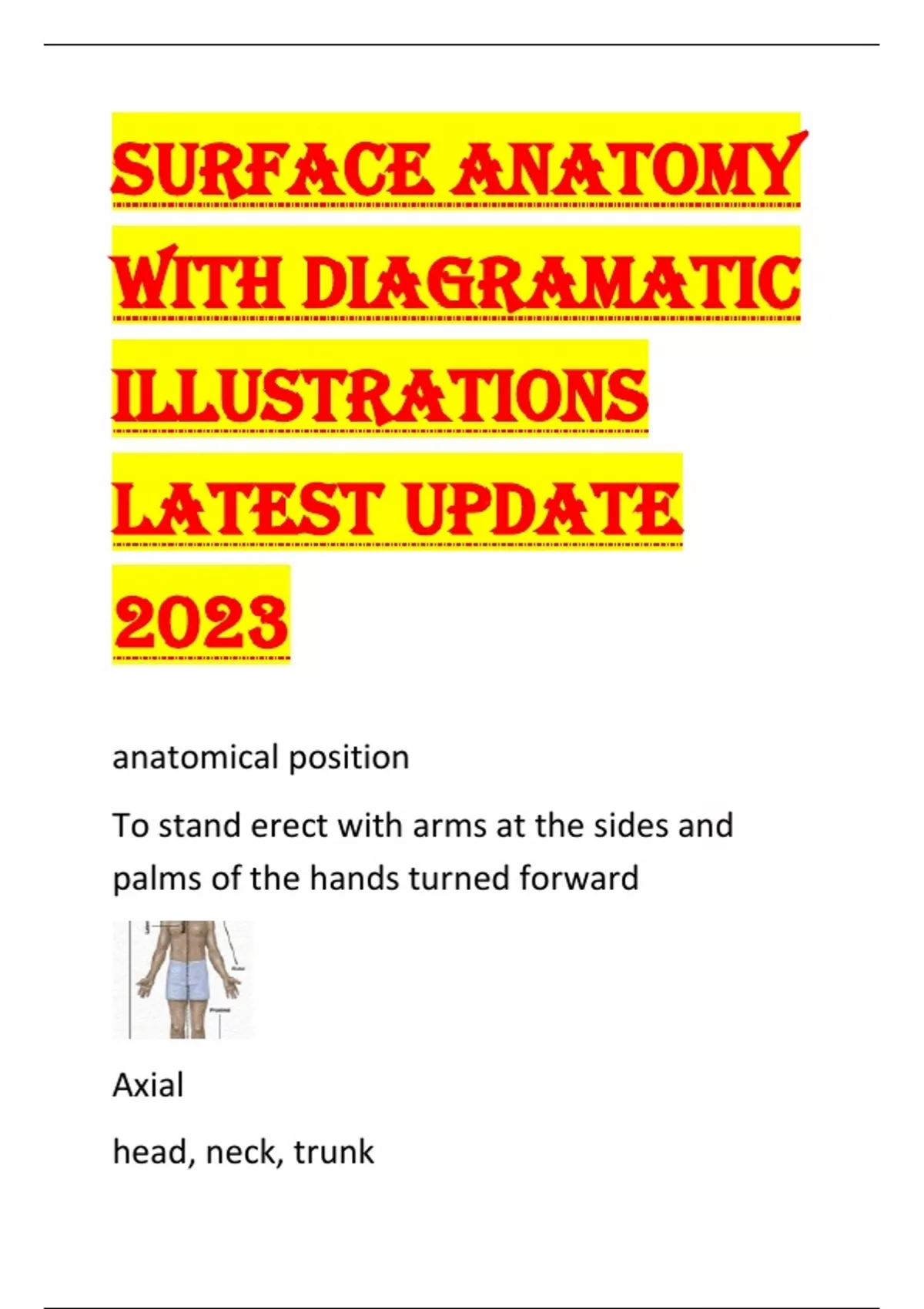 Surface Anatomy WITH DIAGRAMATIC ILLUSTRATIONS LATEST UPDATE 2023 ...