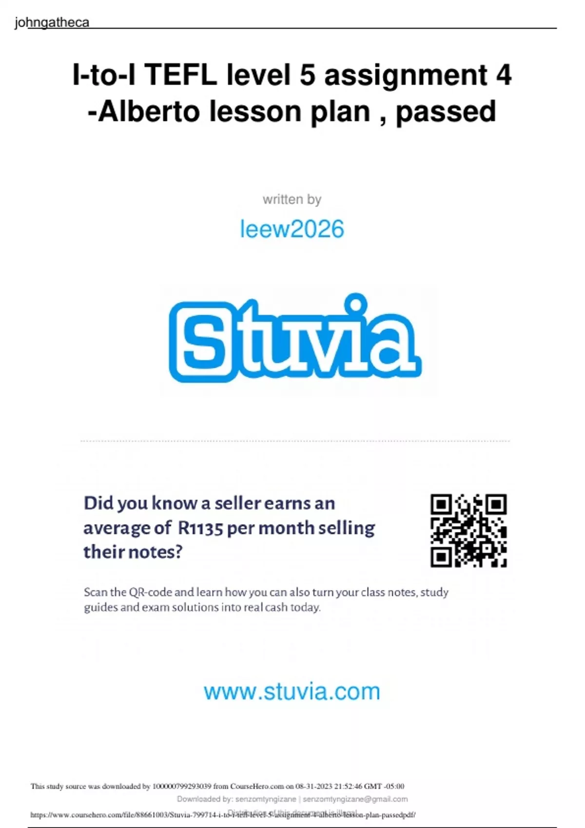 Stuvia-799714-i-to-i-tefl-level-5-assignment-4-alberto-lesson-plan ...
