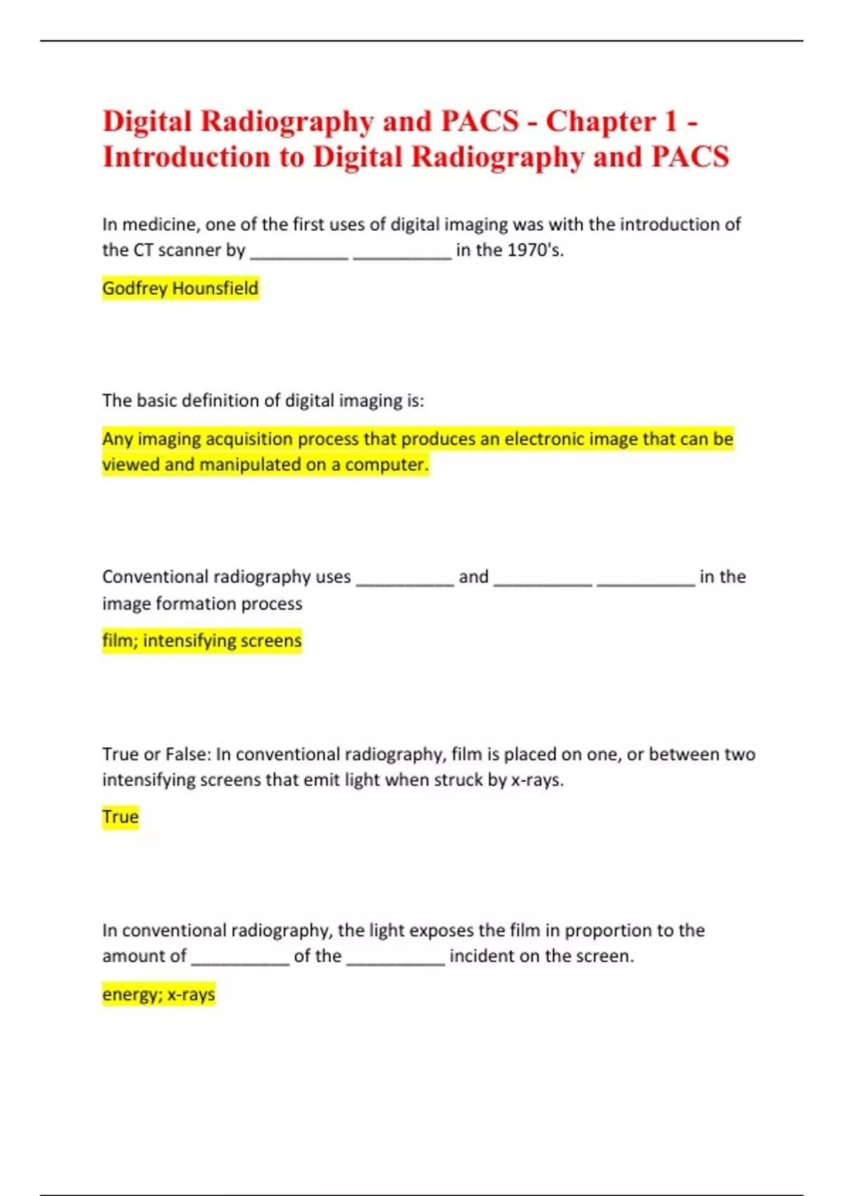 Digital Radiography and PACS - Chapter 1 - Introduction to Digital Radiography and PACS ...
