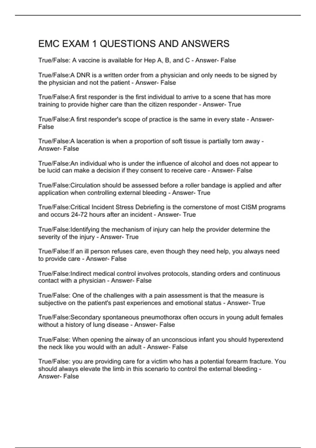 EMC EXAM 1 QUESTIONS AND ANSWERS - EMC - Stuvia US