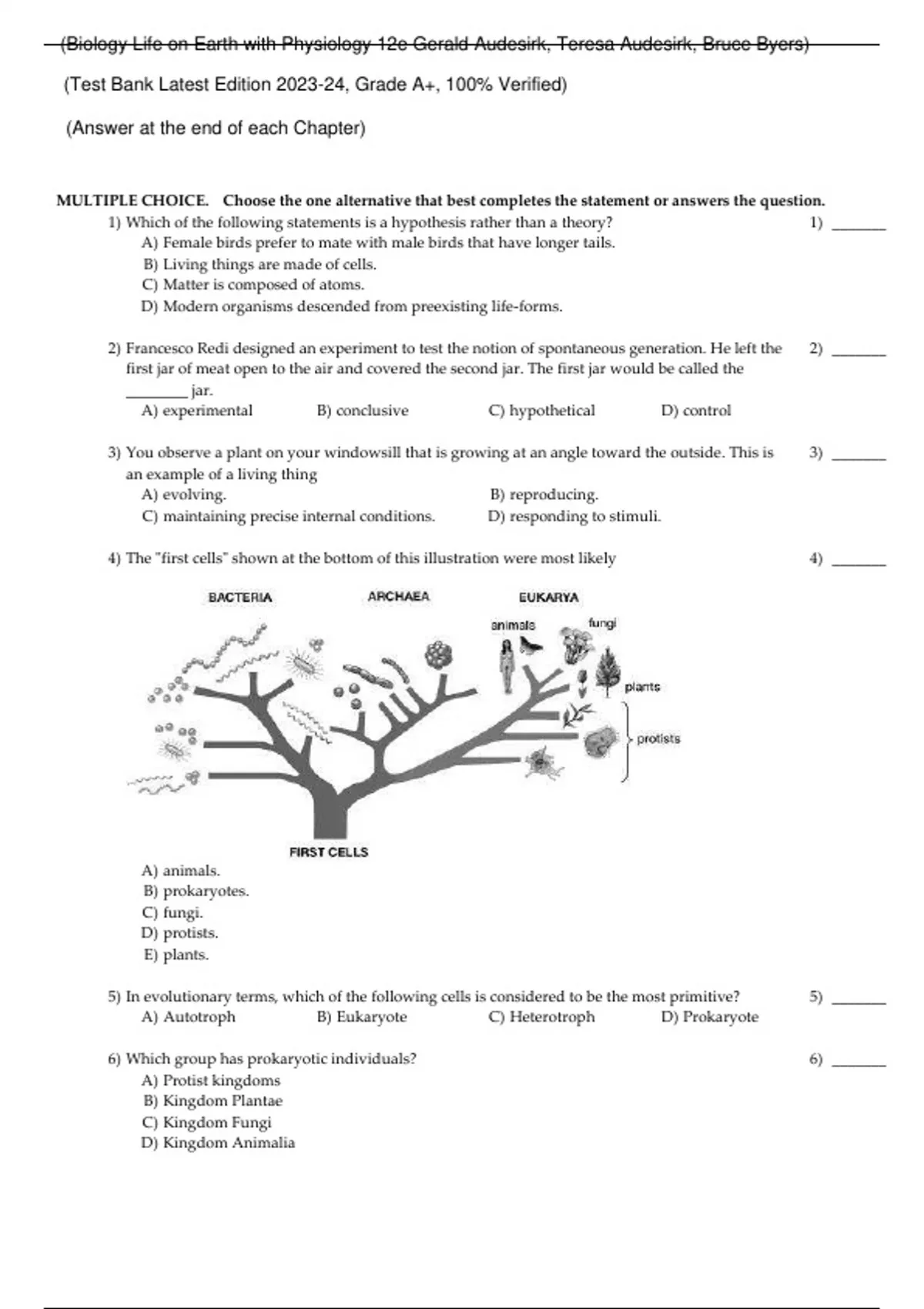 Biology Life on Earth with Physiology 12th Edition By Gerald Audesirk ...