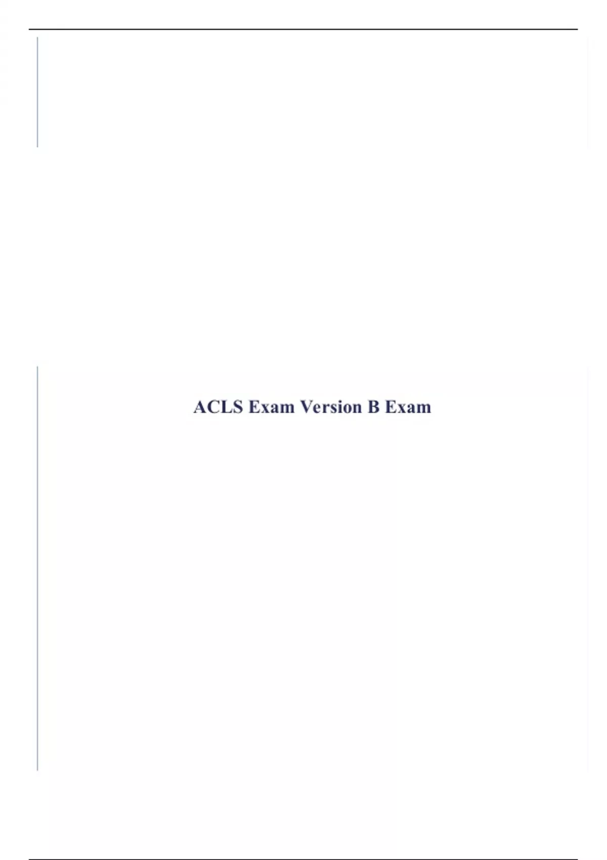 ACLS Exam Version B Exam - ACLS (ACLS) - Stuvia US