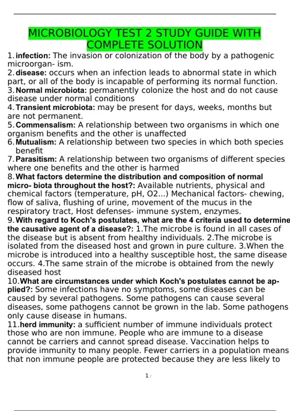 MICROBIOLOGY TEST 3 TO 5FLASHCARDS AND STUDY GUIDES WITH COMPLETE ...