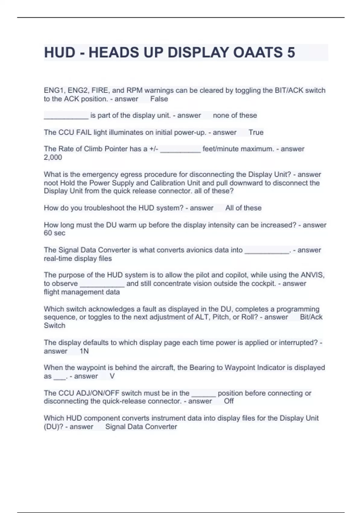 HUD 5 Questions with correct Answers 2023 - HUD - Stuvia US