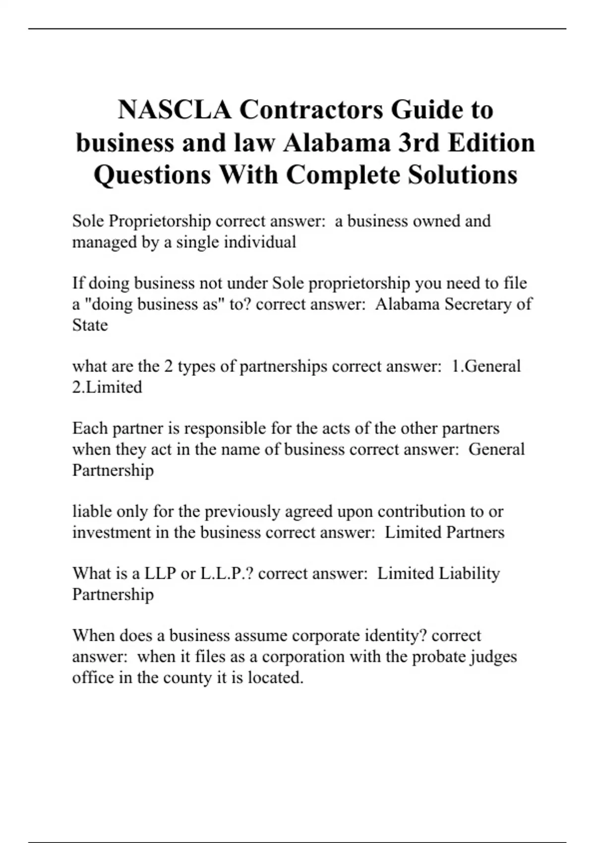 NASCLA Contractors Guide to business and law Alabama 3rd Edition ...