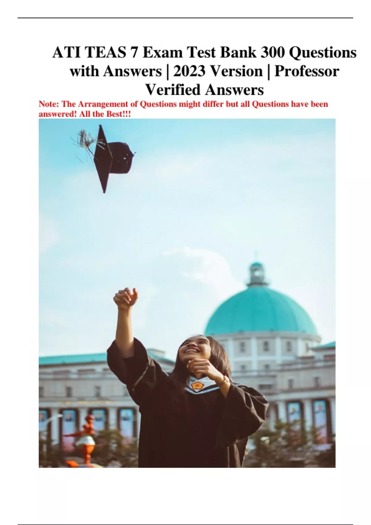 ATI TEAS 7 Exam Test Bank 300 Questions with Answers | 2023 Version ...