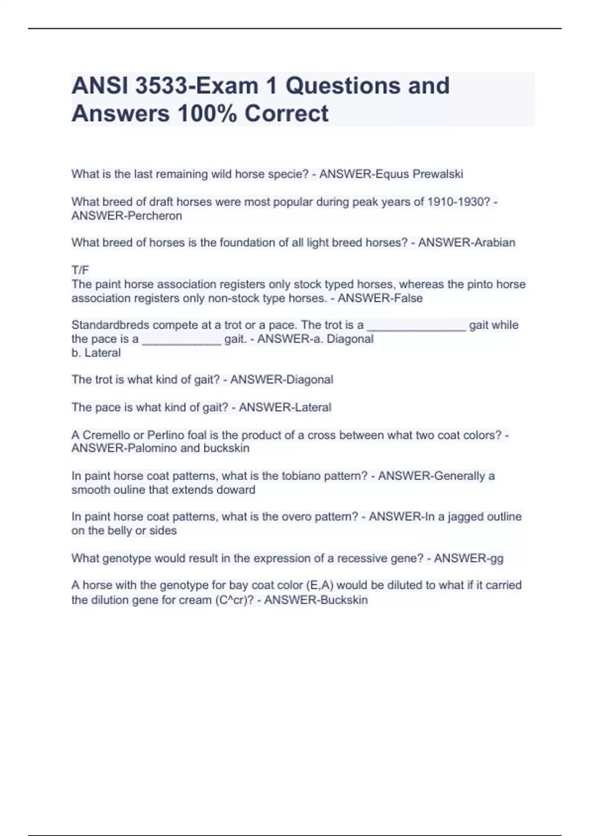 ANSI 3533-Exam 1 Questions and Answers 100% Correct - ANSI 3533 - Stuvia US