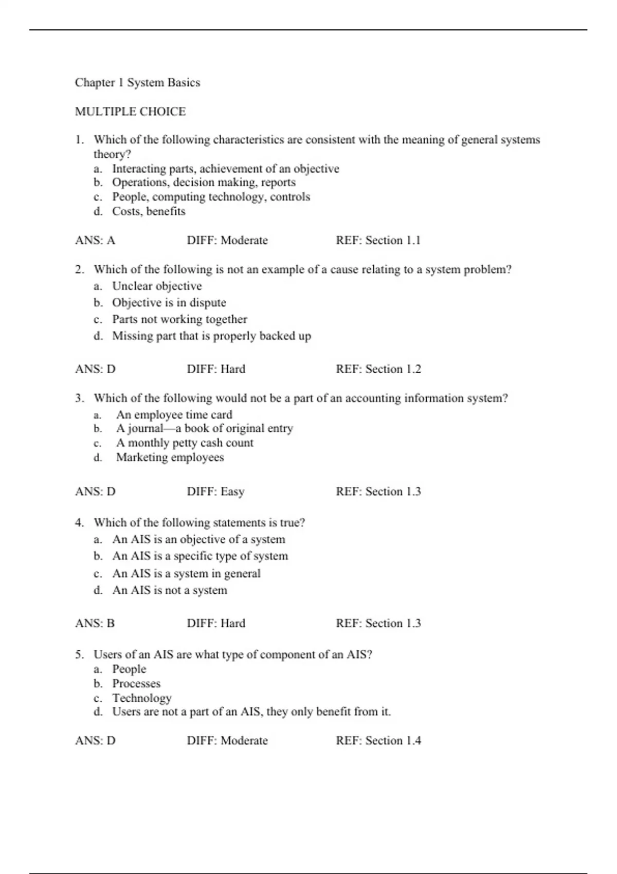 Test Bank for Accounting Information Systems: Thinking, Development ...