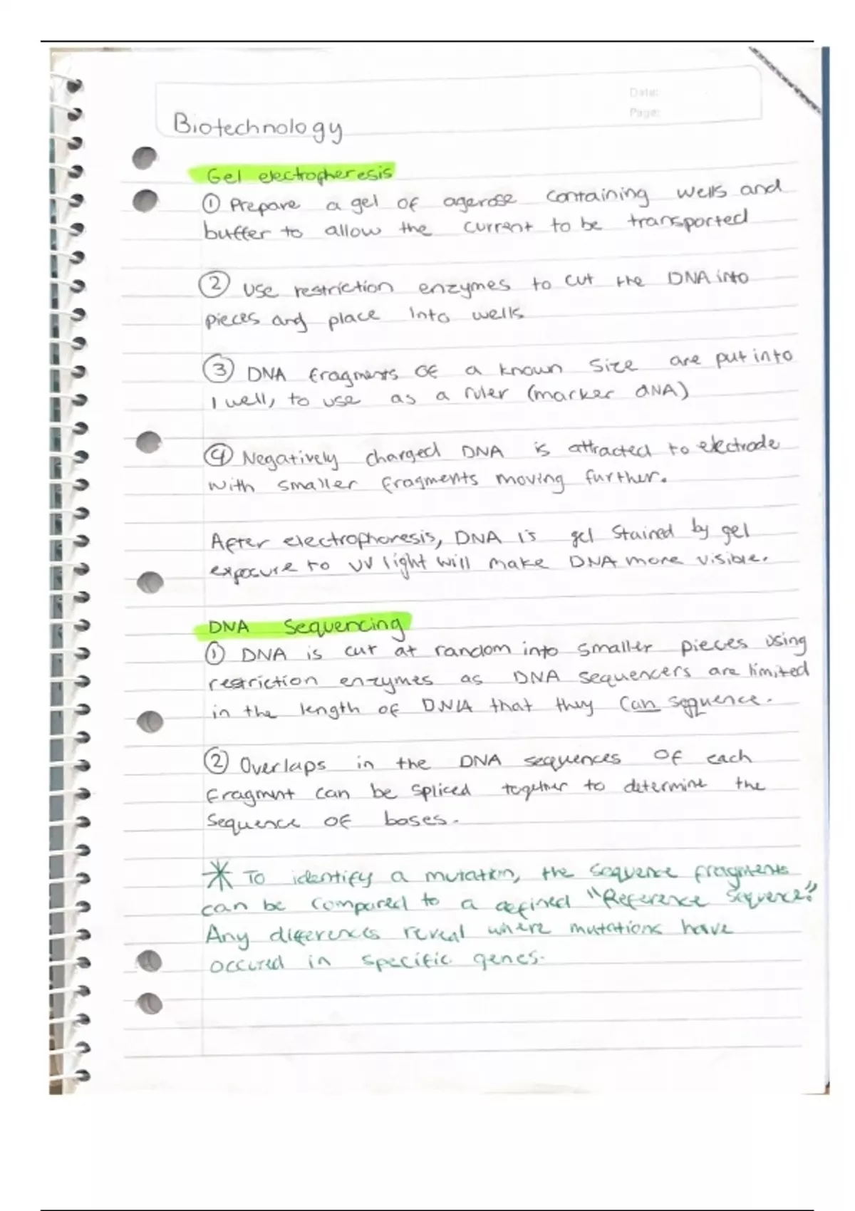 Biotechnology (Gel electrophoresis, and DNA sequencing) - Biology ...