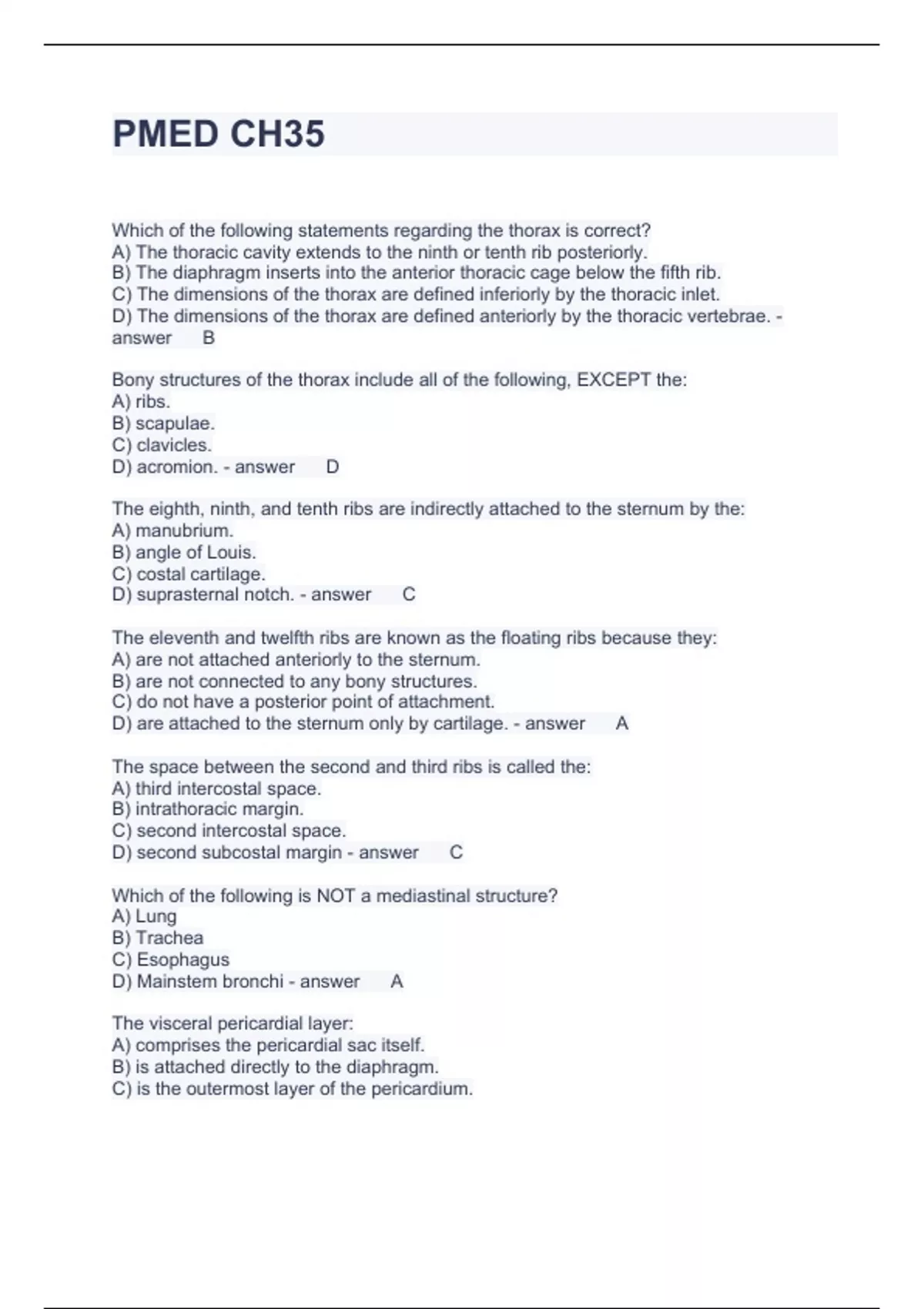 PMED CH35 Questions with correct Answers - Pmed - Stuvia US