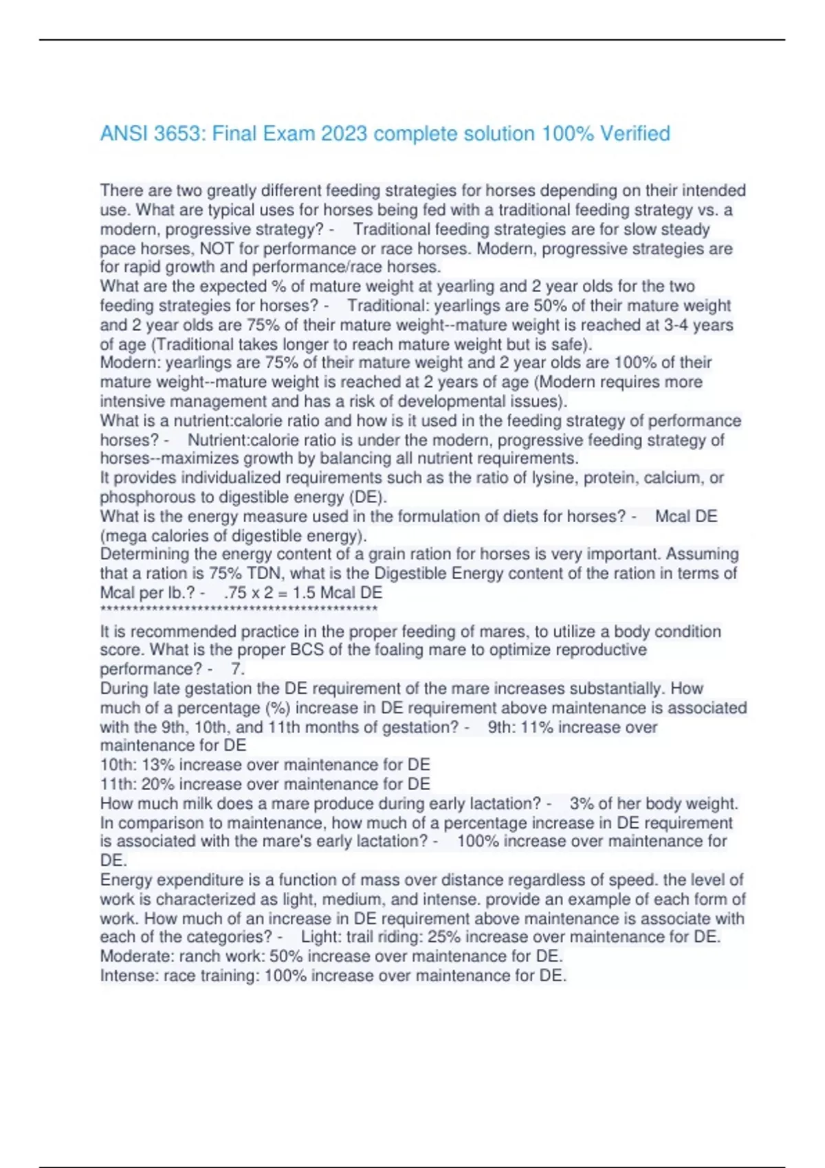 ANSI 3653: Final Exam 2023 complete solution 100% Verified - ANSI 3653 ...