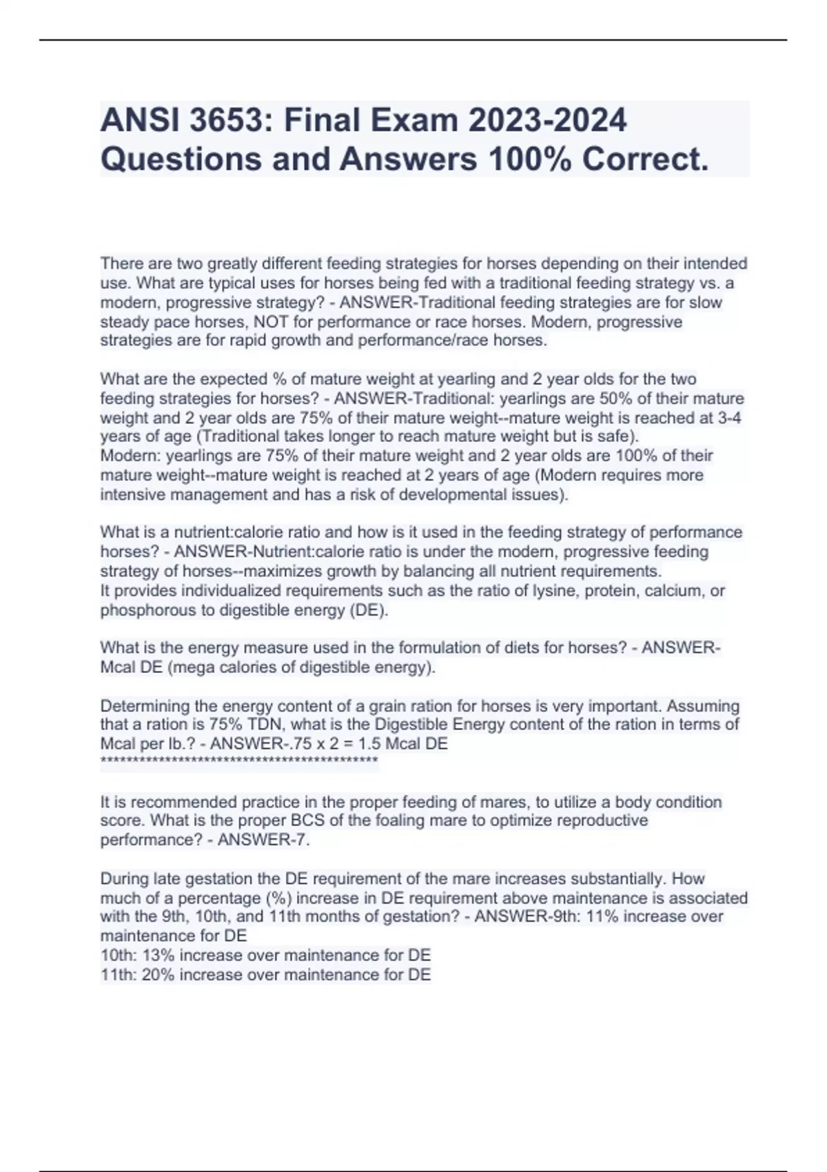 ANSI 3653: Final Exam Questions and Answers 100% Correct. - ANSI ...