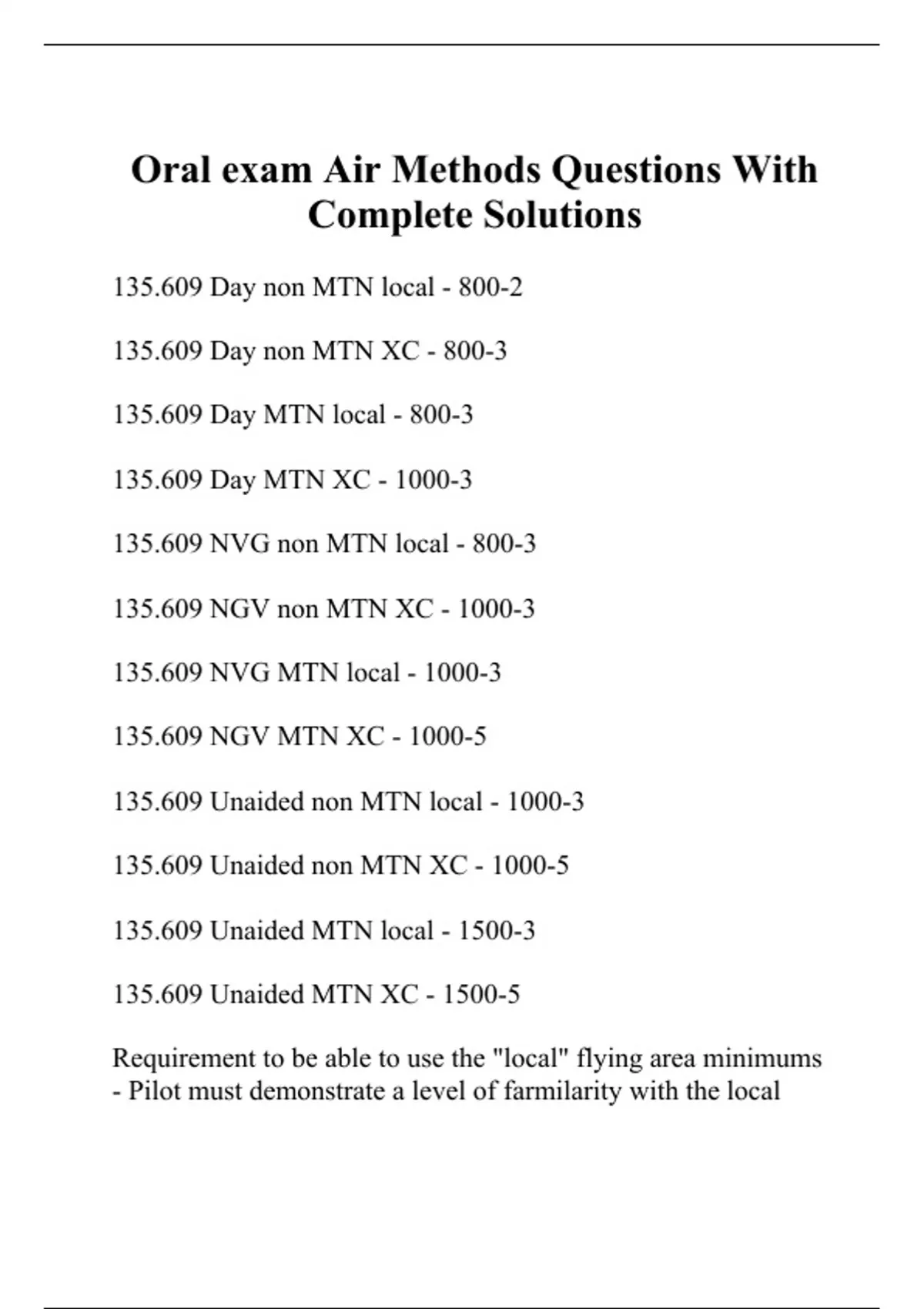 Oral exam Air Methods Questions With Complete Solutions - AIR METHODS ...