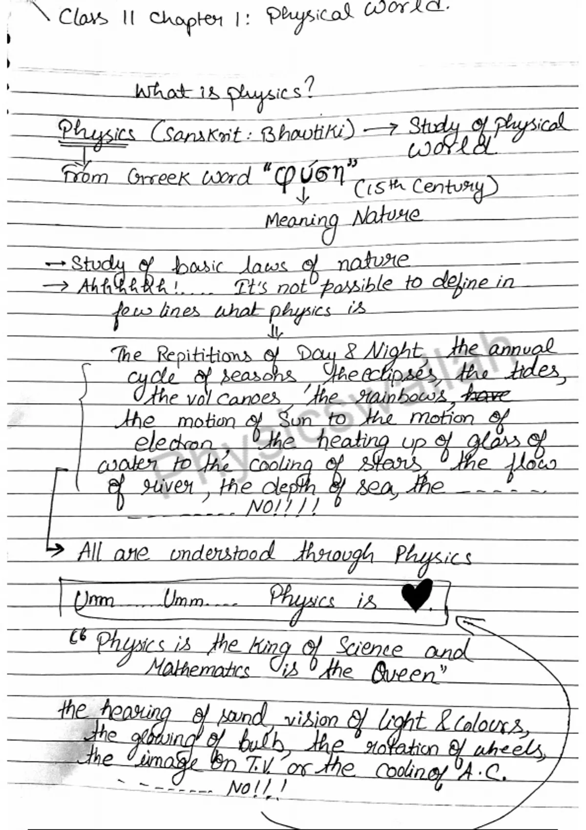 Class 11 Physics Handwritten Notes - Science - Stuvia US