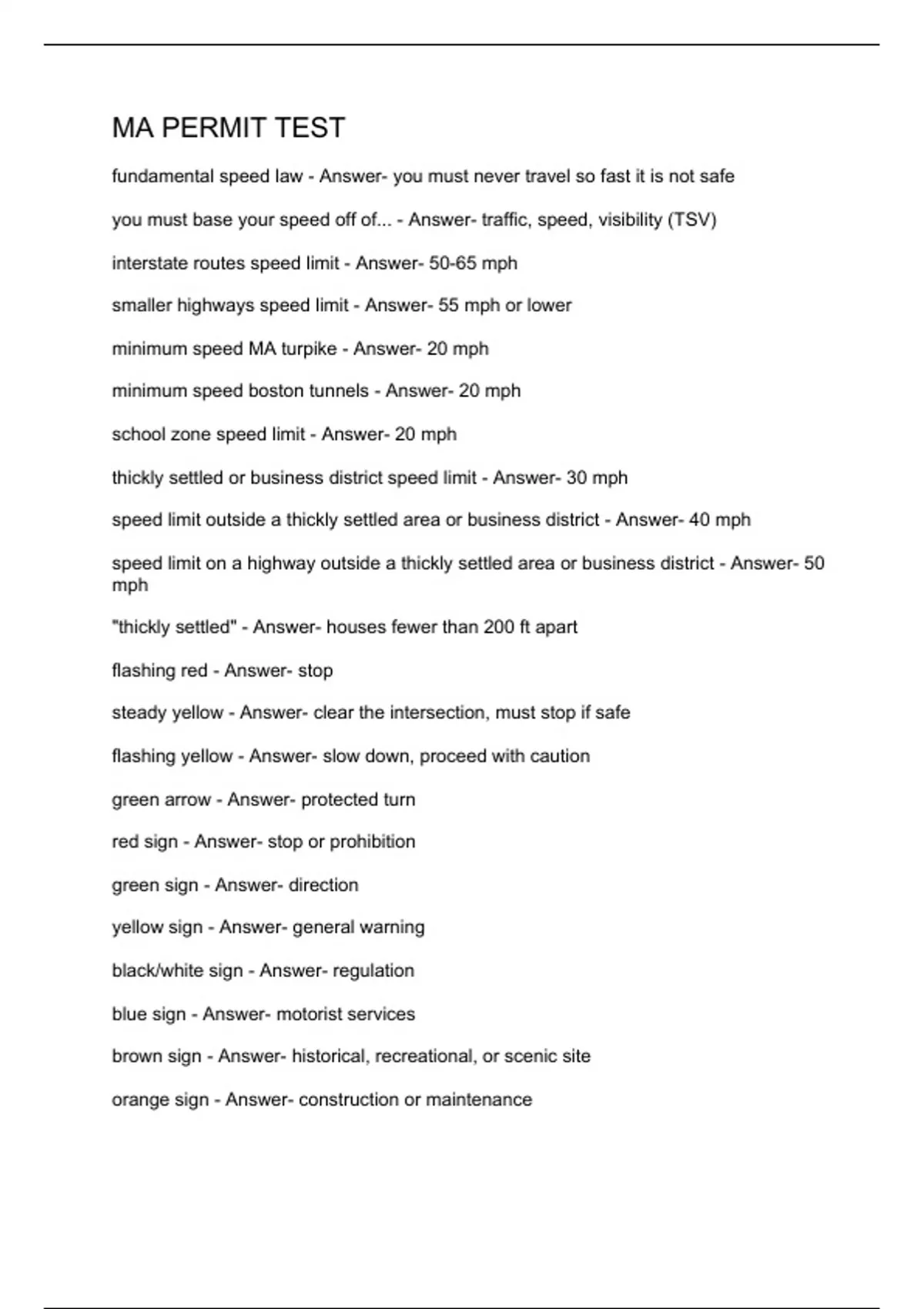 MA Permit Test - Permit - Stuvia US