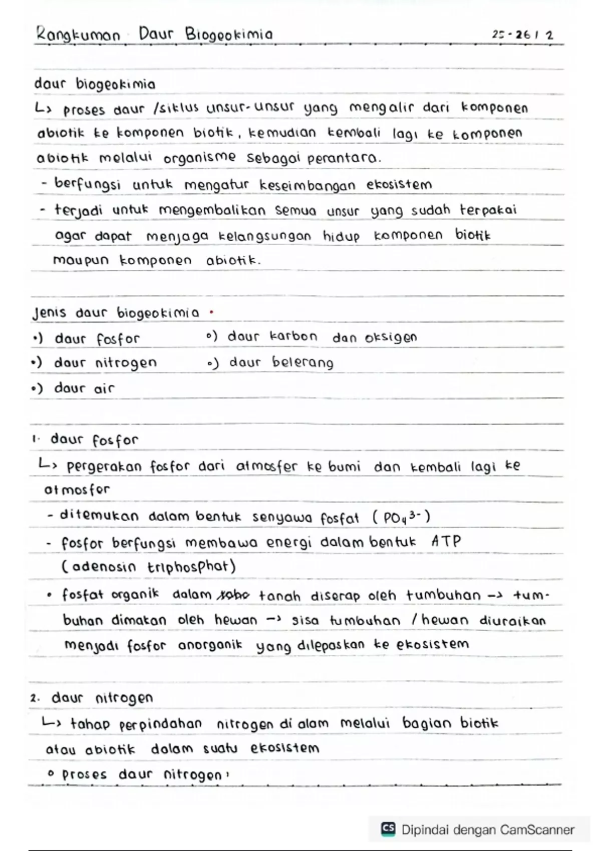 Summary Biologi : Daur Biogeokimia - Biology - Stuvia US