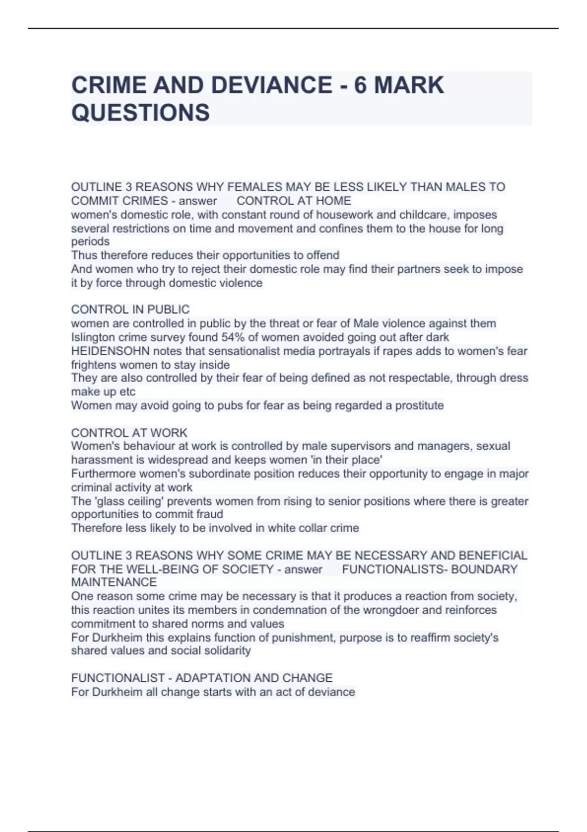 CRIME AND DEVIANCE QUESTIONS WITH CORRECT ANSWERS 2023 - Crime Courses ...