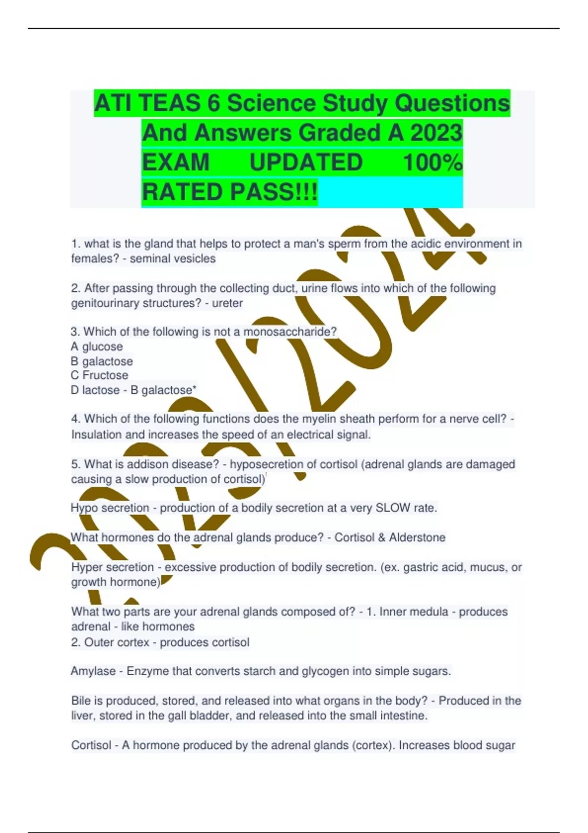 ATI TEAS 7 Math Prep 2023EXAM UPDATE 100- RATED PASS!!!.pdf - ATI TEAS ...