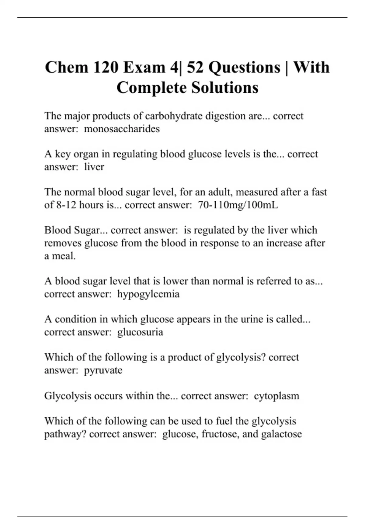 CHEM 120 TESTS COMPILATION BUNDLE - Stuvia US