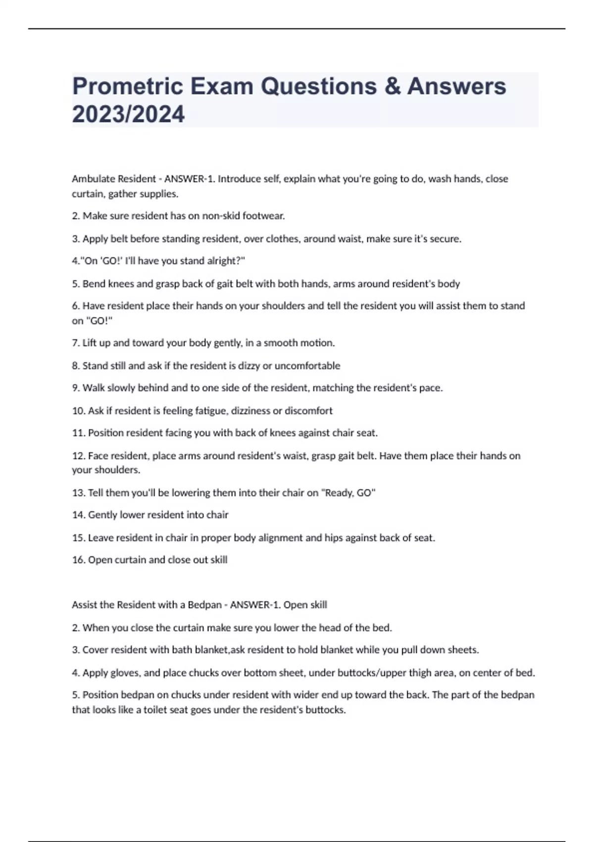 Prometric Exam Questions & Answers 2023/2024 - Prometric - Stuvia US