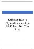 Test Bank for Seidel's Guide to Physical Examination 9th Edition latest ...