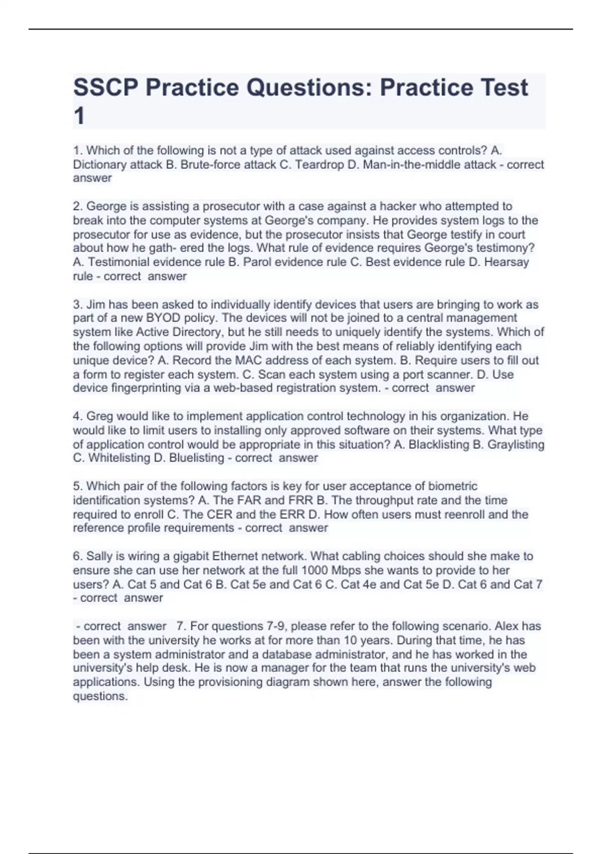 SSCP Practice Questions and answers 100% correct 2023 - SSCP - Stuvia US