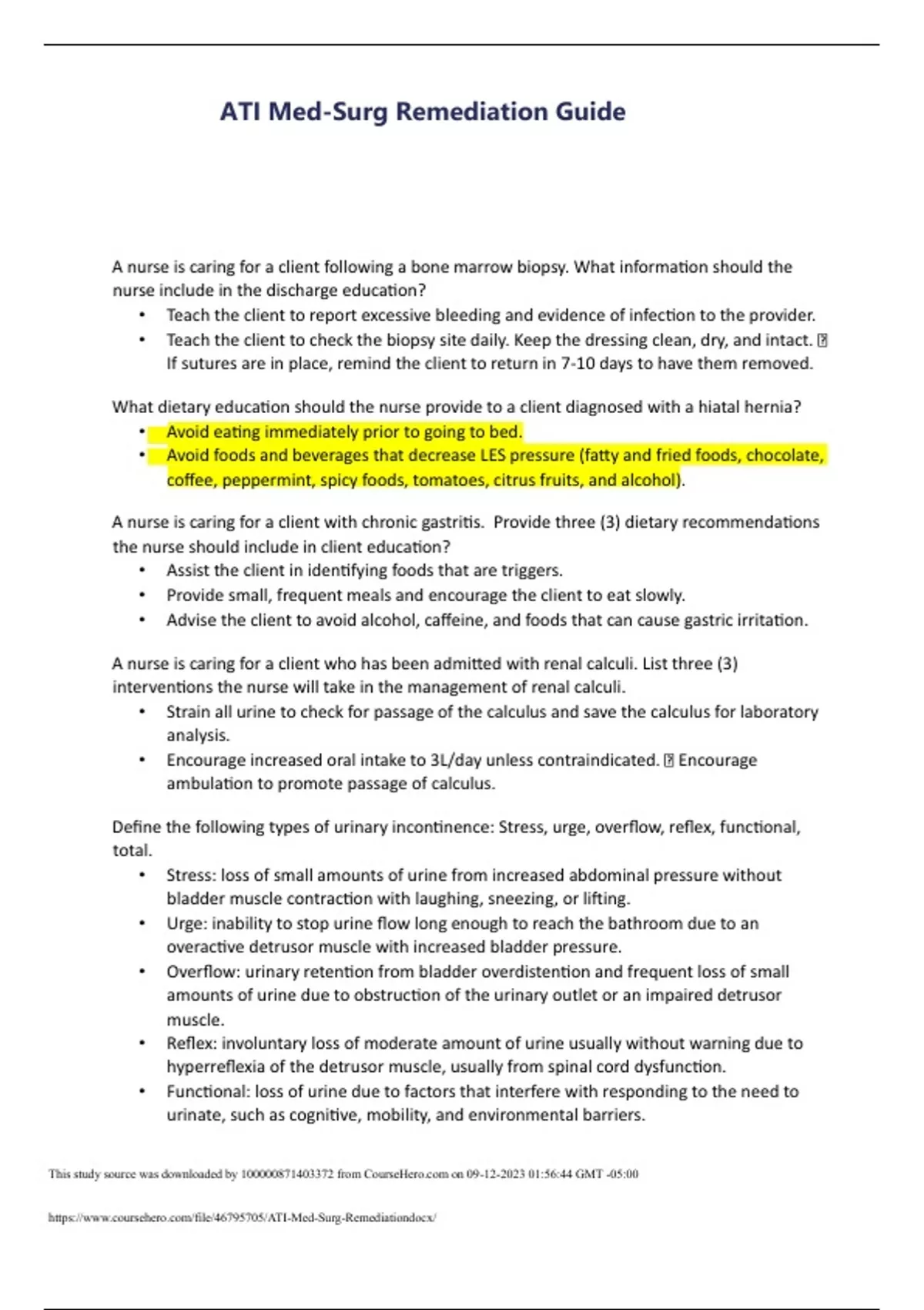 ATI Med-Surg Remediation Guide (Newest, ) - ATI Med-Surg - Stuvia US