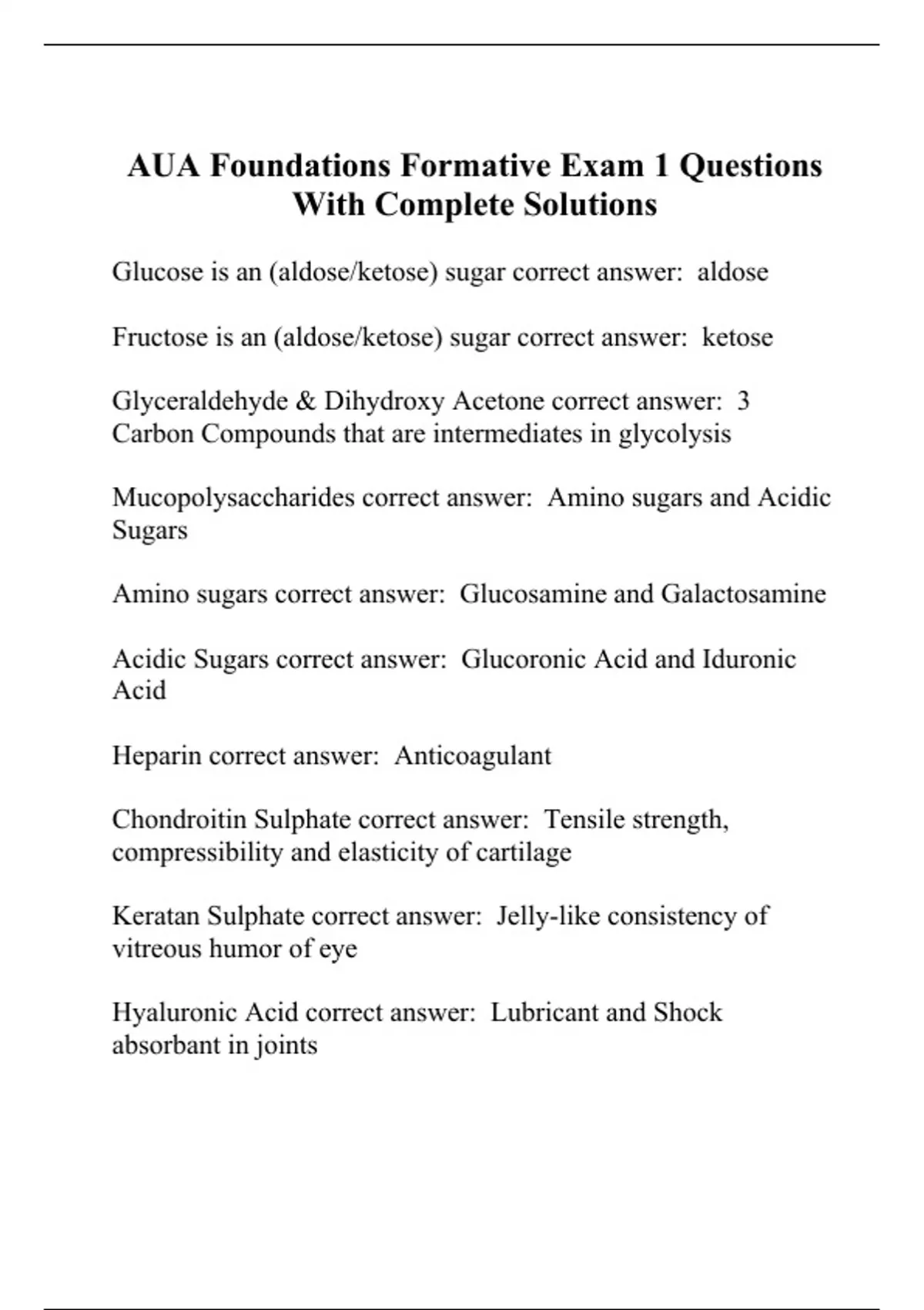 AUA Foundations Formative Exam 1 Questions With Complete Solutions ...