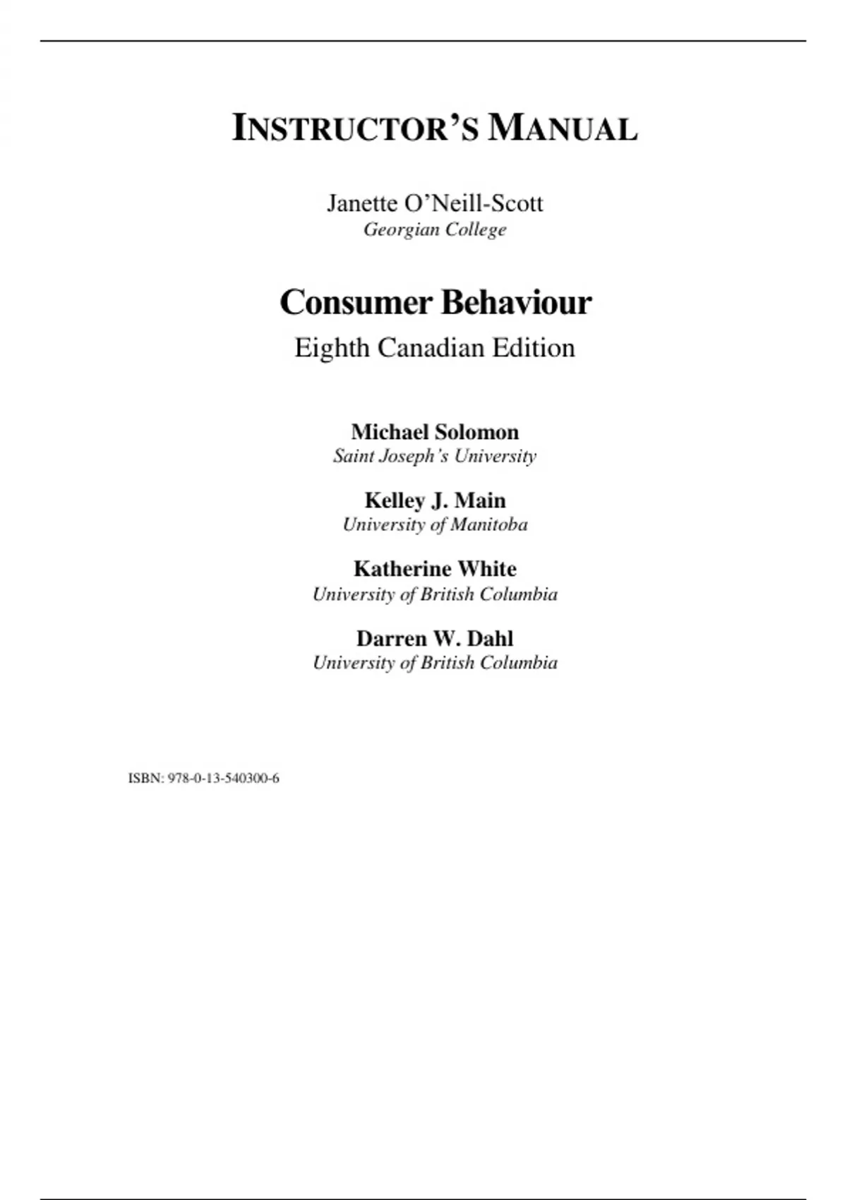 Solution Manual for Consumer Behaviour Buying, Having, and Being ...