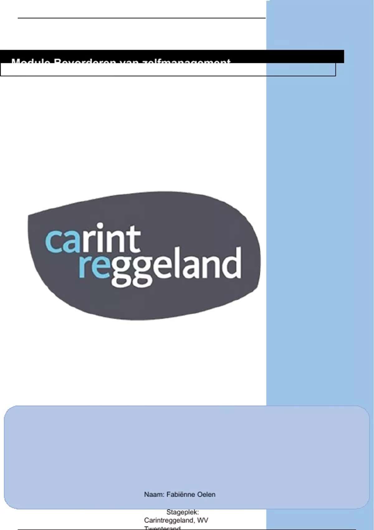 Module 'Bevorderen van zelfmanagement' - Bevorderen van zelfmanagement ...